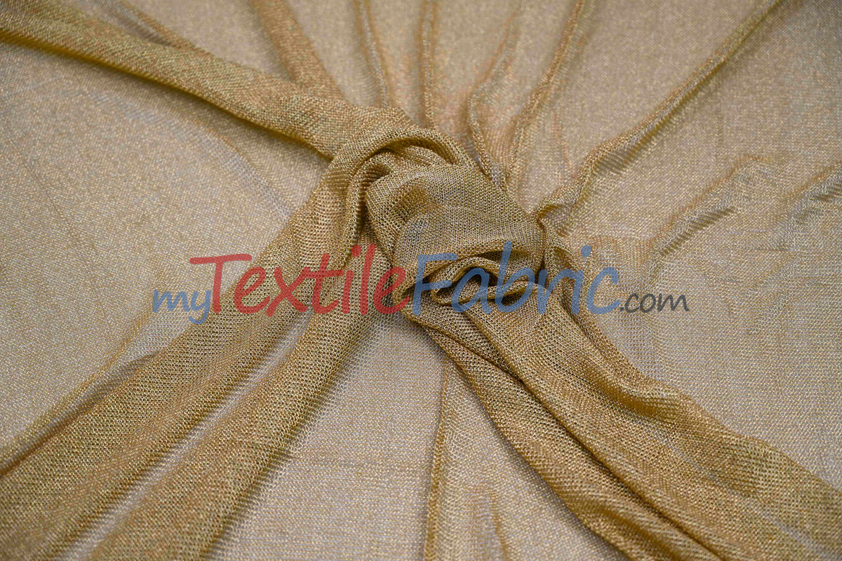 Sparkly Mesh – Metallic Stretch Knit Fabric by the Continuous Yard – My ...