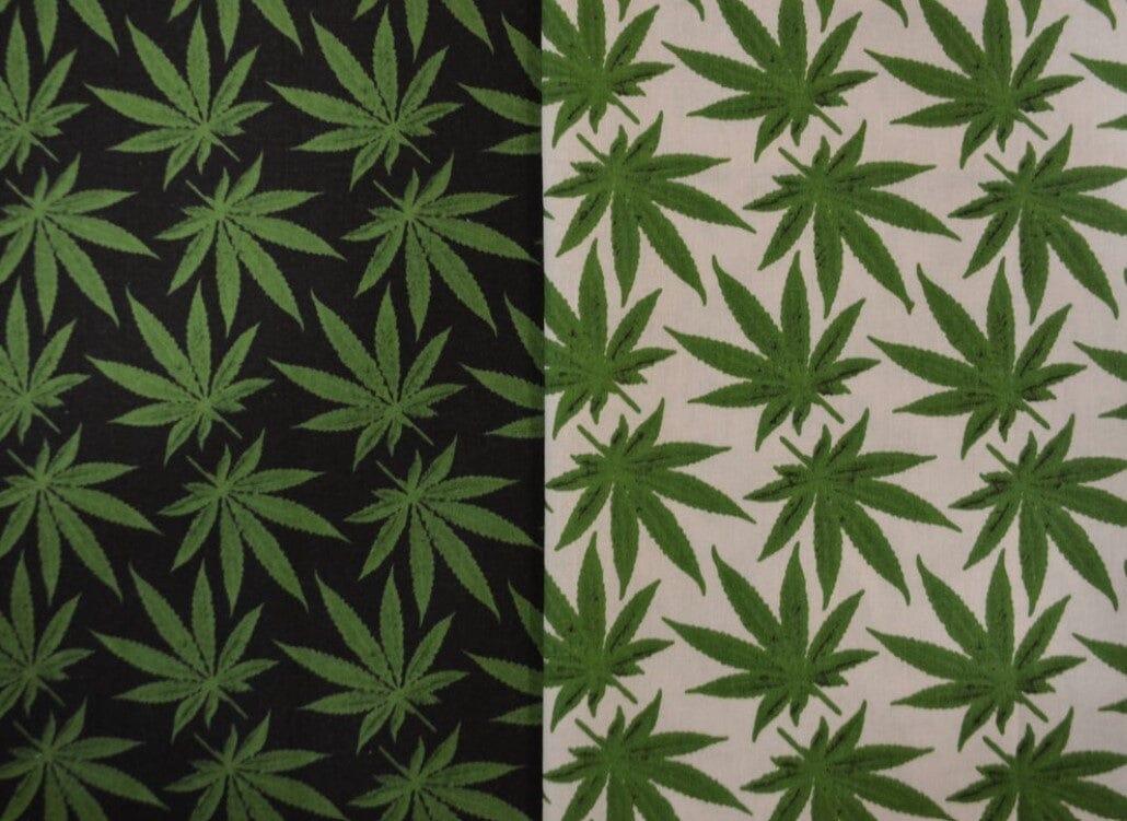 Marijuana Cannabis Leaf Cotton Fabric | 100% Cotton Print | 60" Wide ...